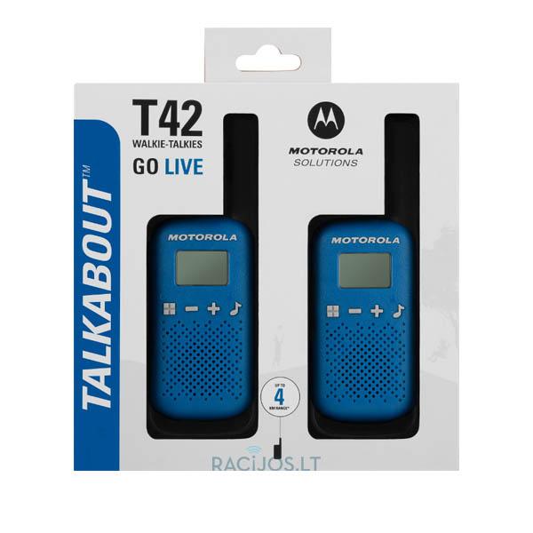 Radijo stotelė - racija MOTOROLA Talkabout T42 Mėlyna 2 vnt., modelis ...