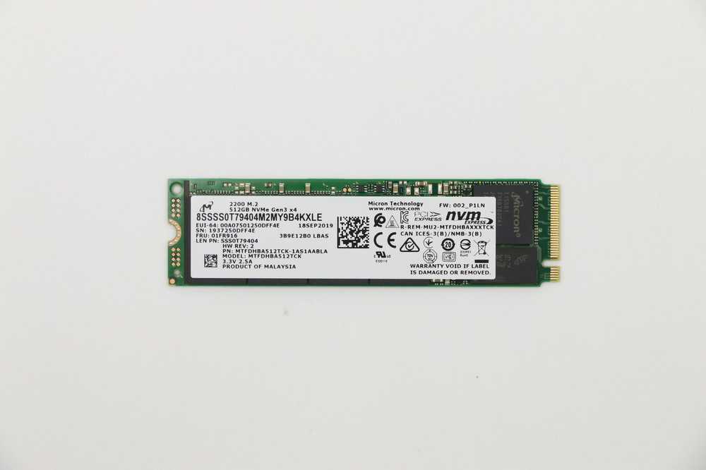 Lenovo 512GB M.2 PCIe NVMe SSD, modelis - 01FR916, žema kaina | Varle.lt