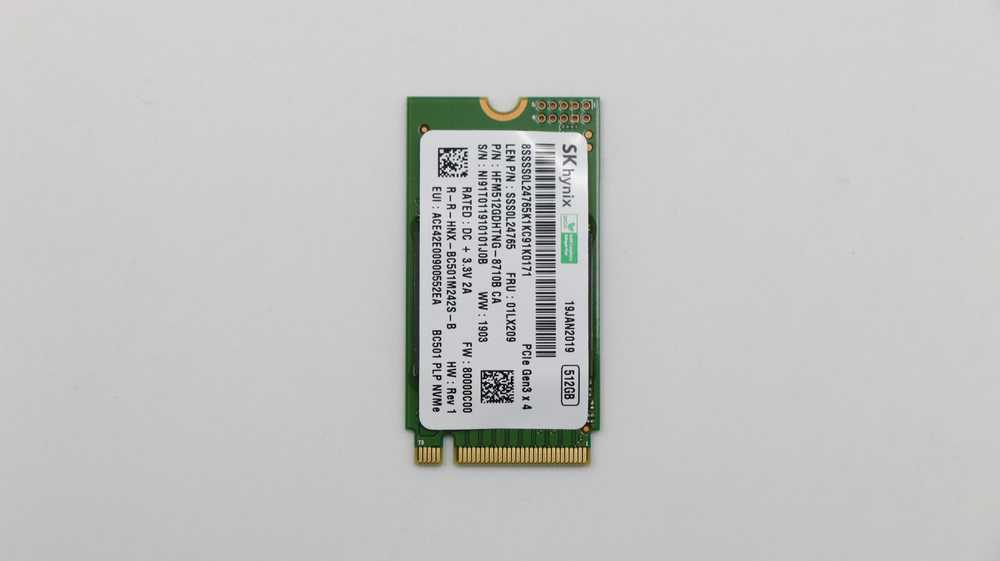 Lenovo SSD M.2 PCIe NVMe FRU SSD, modelis - 01LX209, žema kaina | Varle.lt