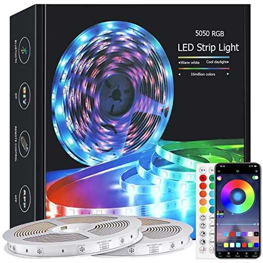 Išmani 5050 RGB LED Juosta 15 m su Bluetooth funkcija, žema kaina ...
