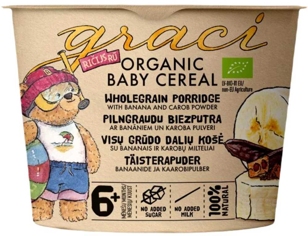 GRACI ekologiška pilno grūdo košė su bananais ir saldžiavaisių ...