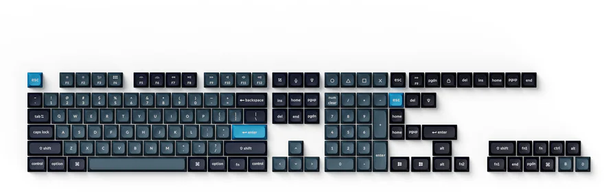 Klaviatūra Keychron Double Shot KSA PBT Full Keycap Set | Dark Pilkas ...