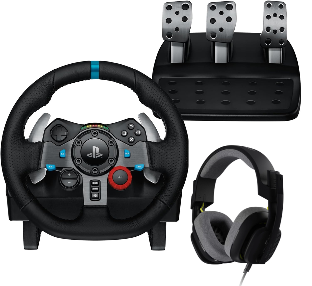 Žaidimų Vairas Logitech G29 + Ausinės Astro A10 Juodas (Skirtas ...