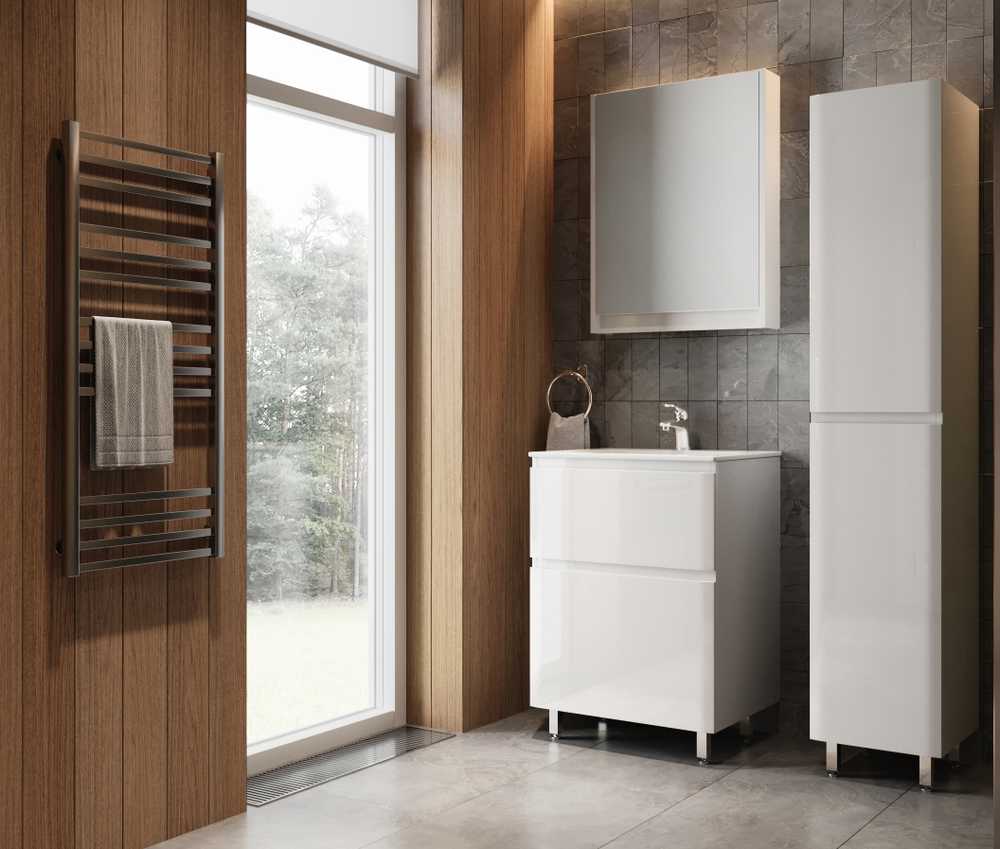 Vonios kambario spintelė su praustuvu Ester ES-80 balta, žema kaina | Varle.lt