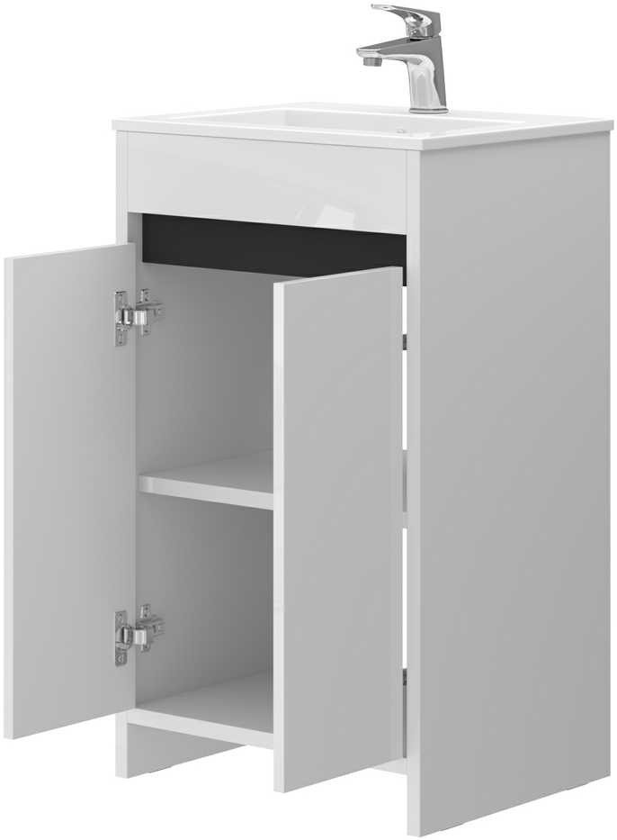 Vonios kambario spintelė su praustuvu LEMGO LM-60 balta, žema kaina | Varle.lt