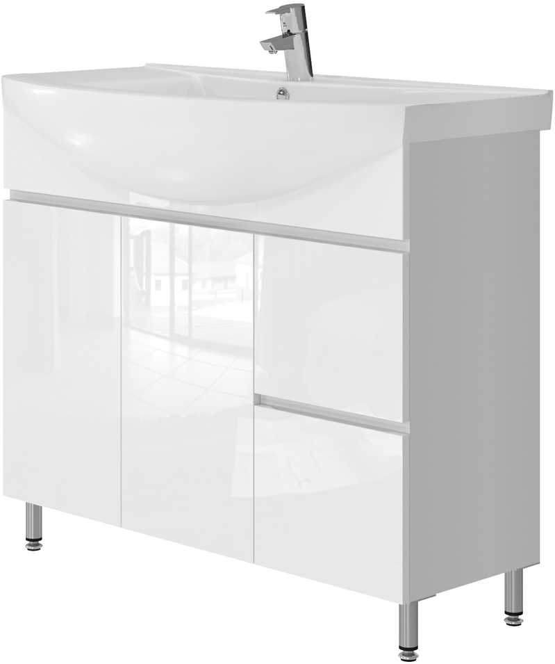 Vonios kambario spintelė su praustuvu MONIKA M4-95 balta, žema kaina | Varle.lt