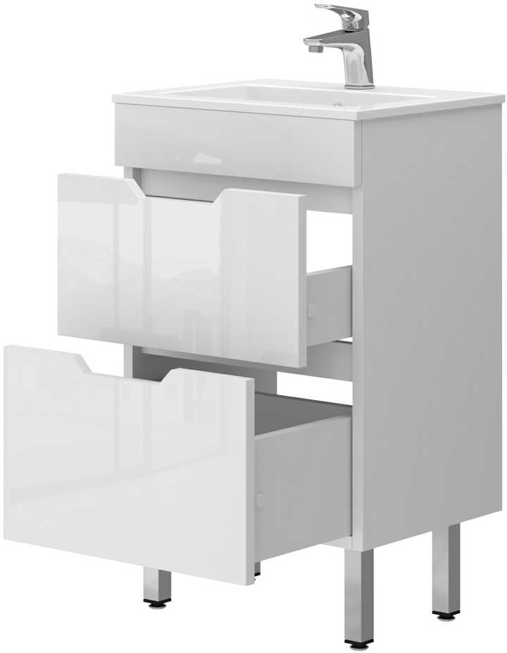 Vonios kambario spintelė su praustuvu STEFANIJA ST2-50 balta, žema kaina | Varle.lt