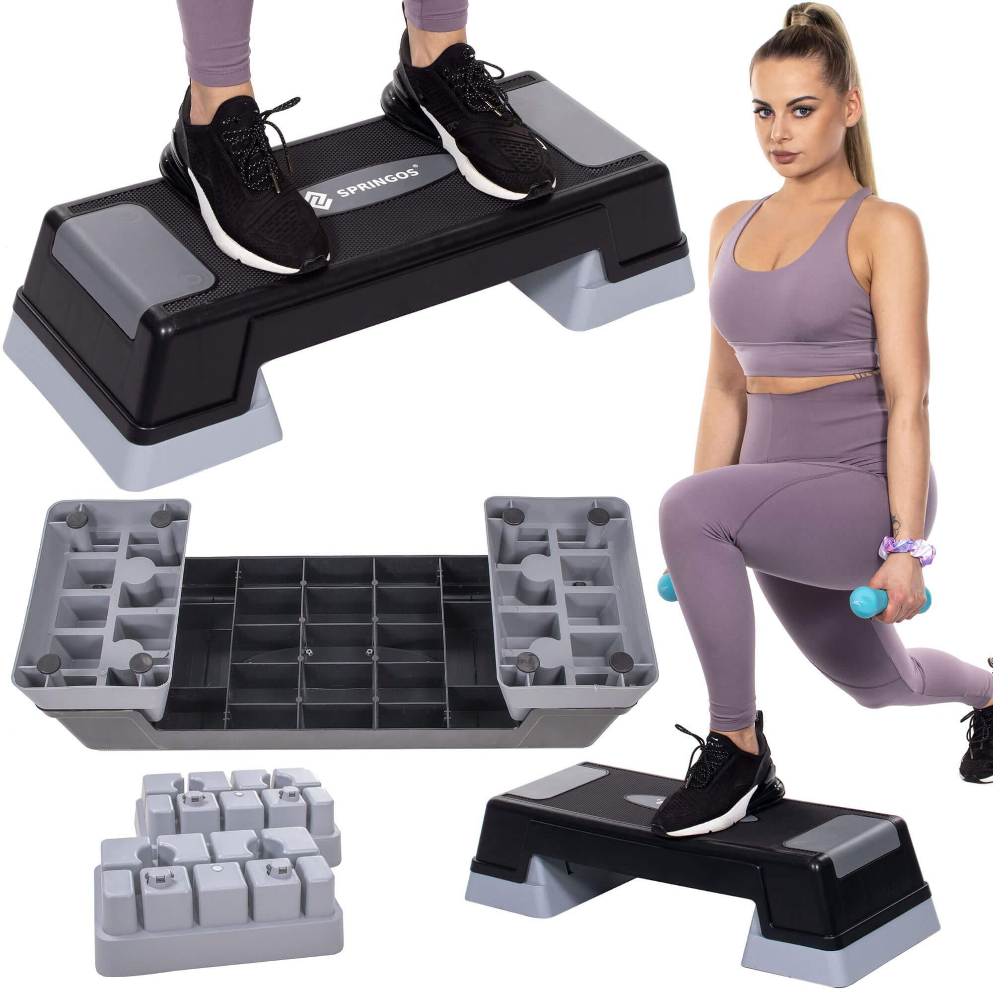 Aerobikos stepas trijų padėčių SPRINGOS PRO 70,5x27,5x12,5 cm, žema ...