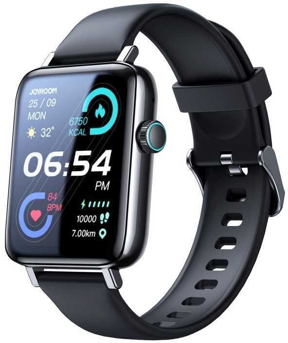 Išmanusis laikrodis Joyroom Fit-Life, Sidabrinės spalvos korpusas su juodos spalvos dirželiu ...