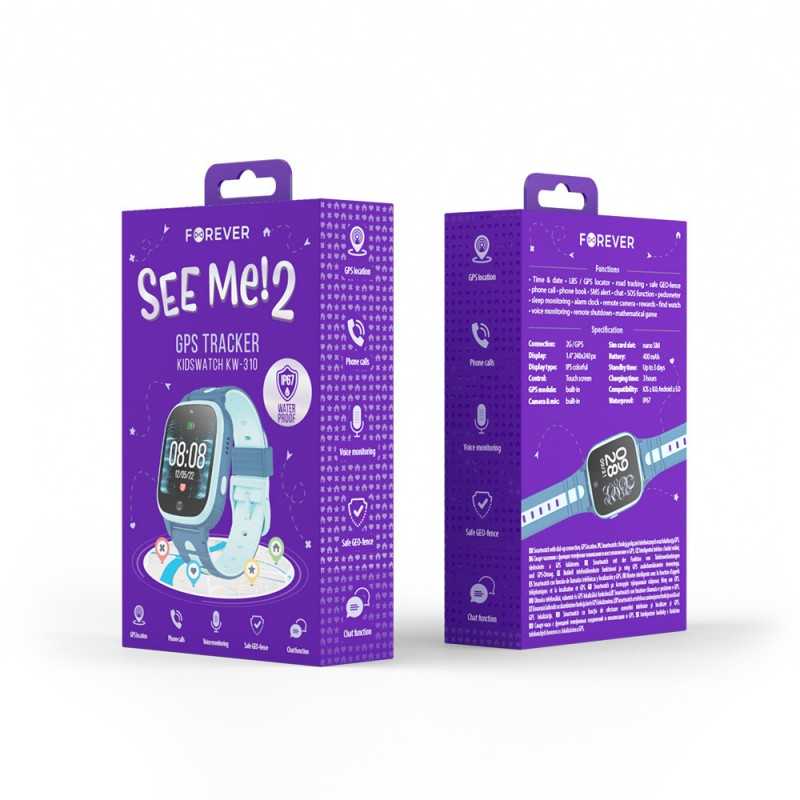 Išmanusis laikrodis TelForceone Forever laikrodis GPS WiFi Kids See Me ...