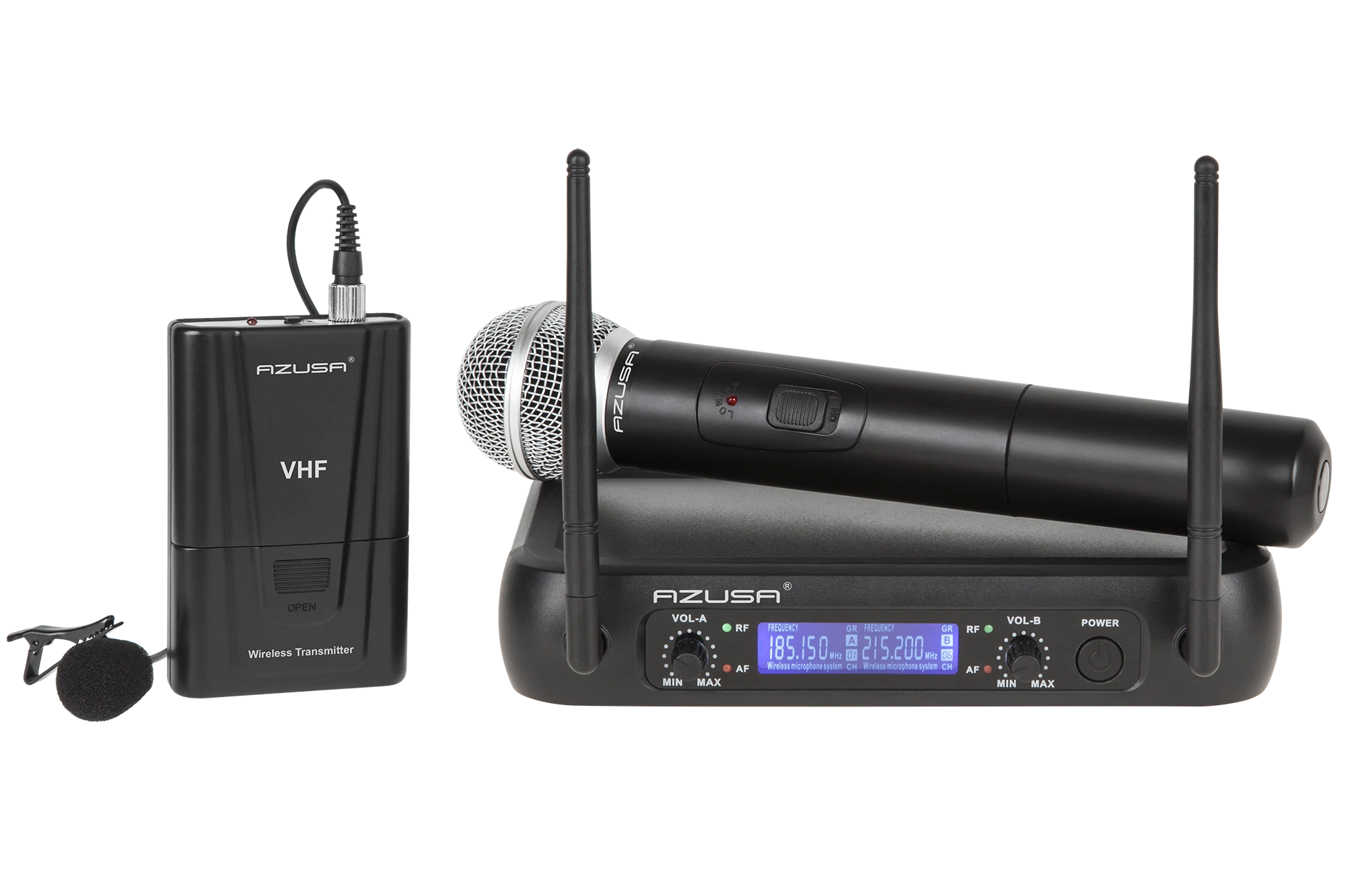 Azusa VHF mikrofonas 2 kanalai WR-358LD (1 x rankinis mikrofonas + 1 x ...