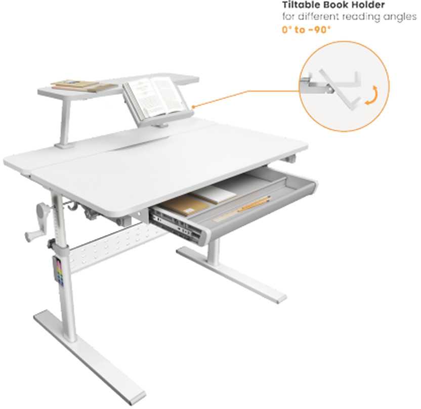 Biurko vaikams Ergo Office, su regulacją aukščio, pilka, max 40kg ...