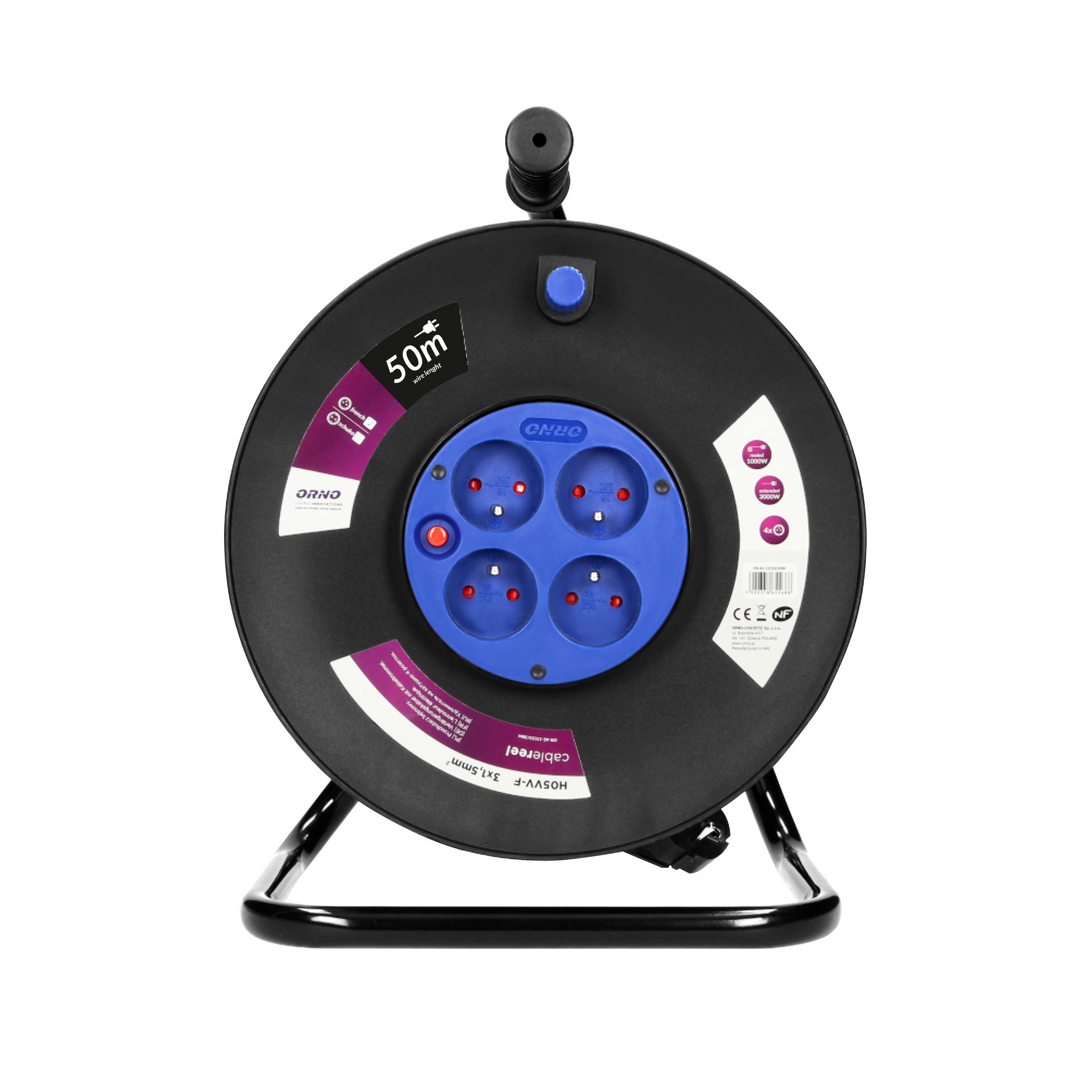 Orno Būgninio ilgintuvo laidas, 4 lizdai 2P + Z, PVC H05VV-F 3x1,5mm ...