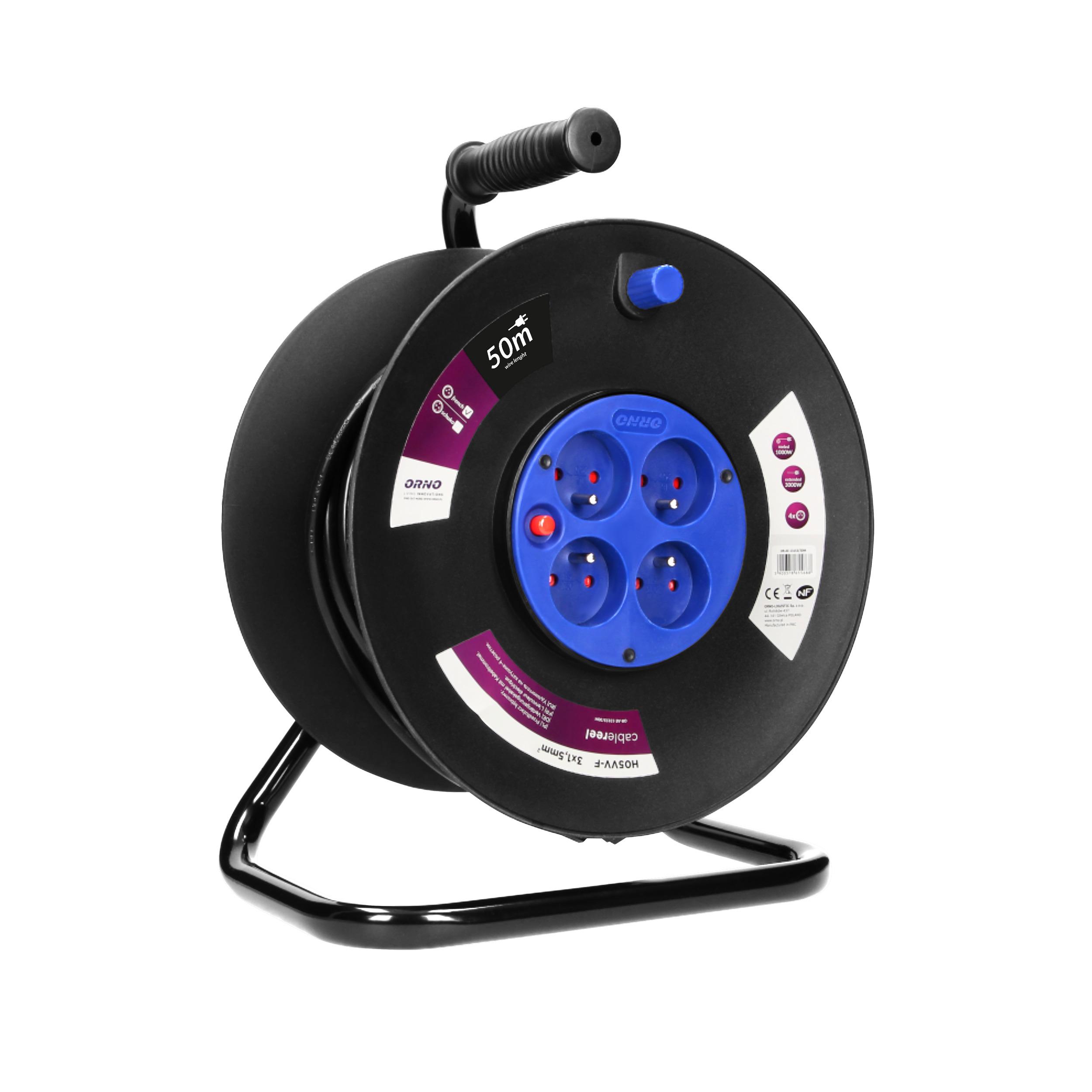 Orno Būgninio ilgintuvo laidas, 4 lizdai 2P + Z, PVC H05VV-F 3x1,5mm ...