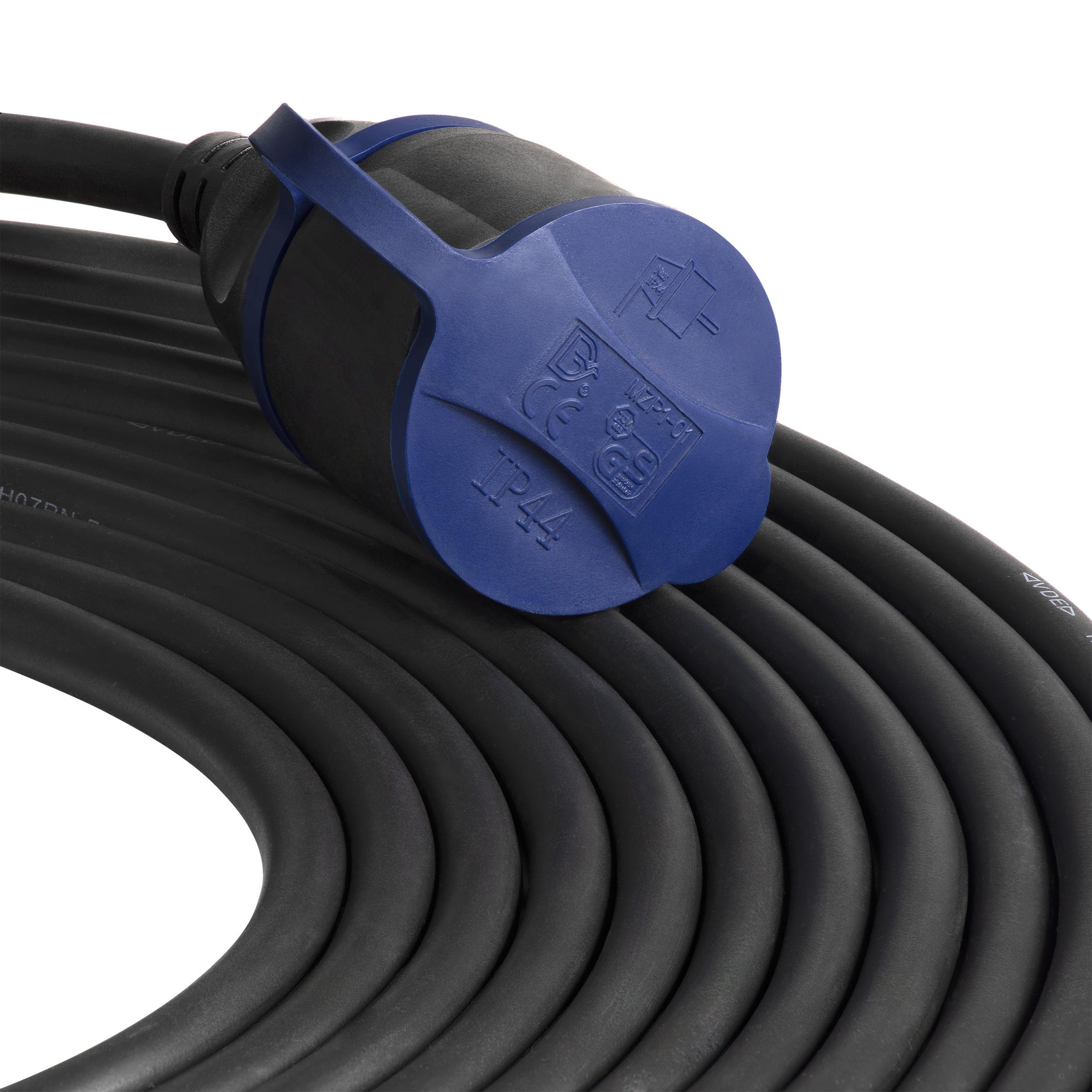 Orno IP44 atsparus purslams dirbtuvių ilgintuvas, 1x2P + Z (schuko) 10m, alyvai atsparus guminis ...