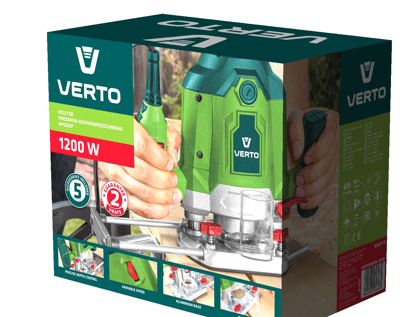 Verto 1200W maršrutizatorius, modelis - 52G713, žema kaina | Varle.lt