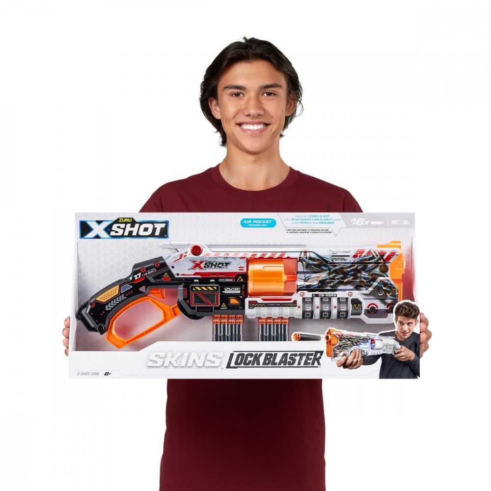 Minkštų strėlyčių šautuvas Zuru Skins X-Shot Lock Blaster, modelis ...