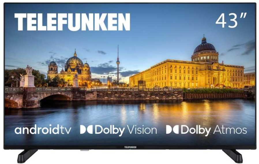 Televizorius TV Set|TELEFUNKEN|43"|4K / Smart|3840x2160|Wireless LAN ...