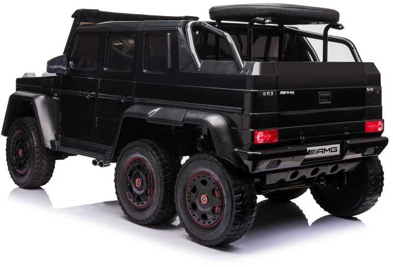 Dvivietis elektrinis džipas vaikams Mercedes G63 6x4 24V, juodas, žema ...