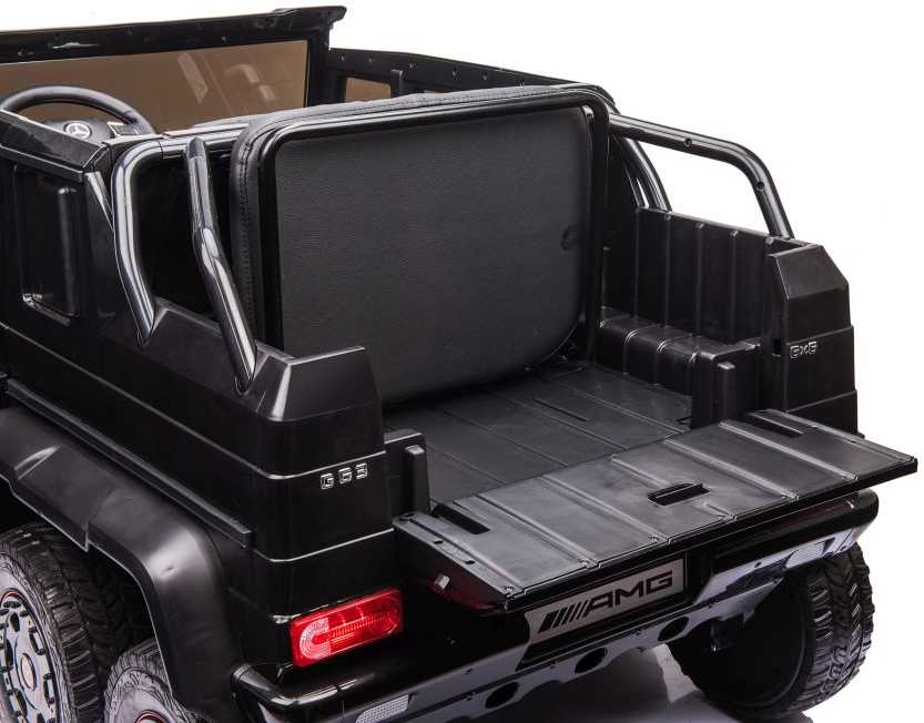 Dvivietis elektrinis džipas vaikams Mercedes 6x6 12V, juodas, žema ...