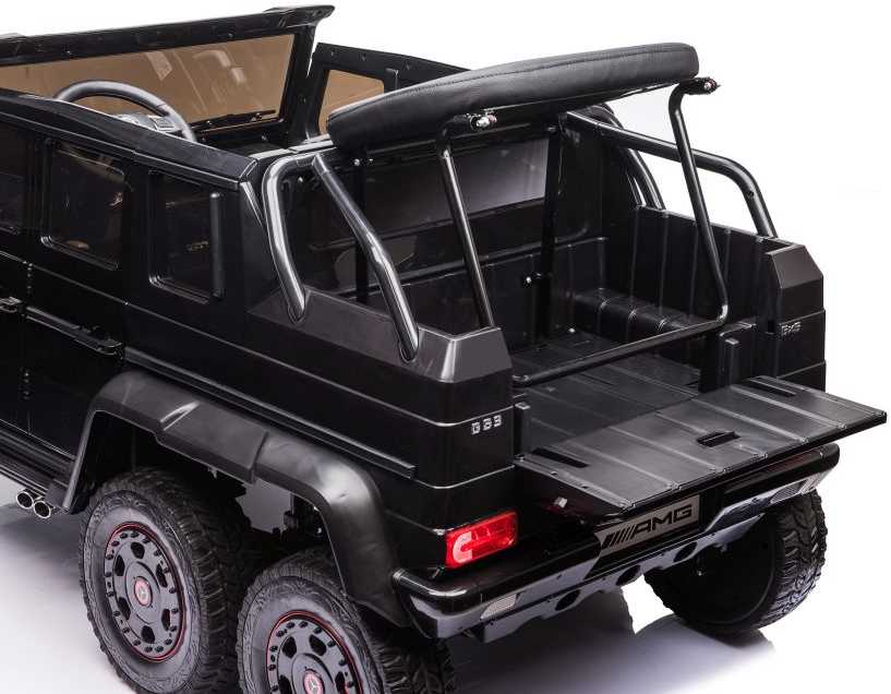 Dvivietis elektrinis džipas vaikams Mercedes G63 6x4 24V, juodas, žema ...