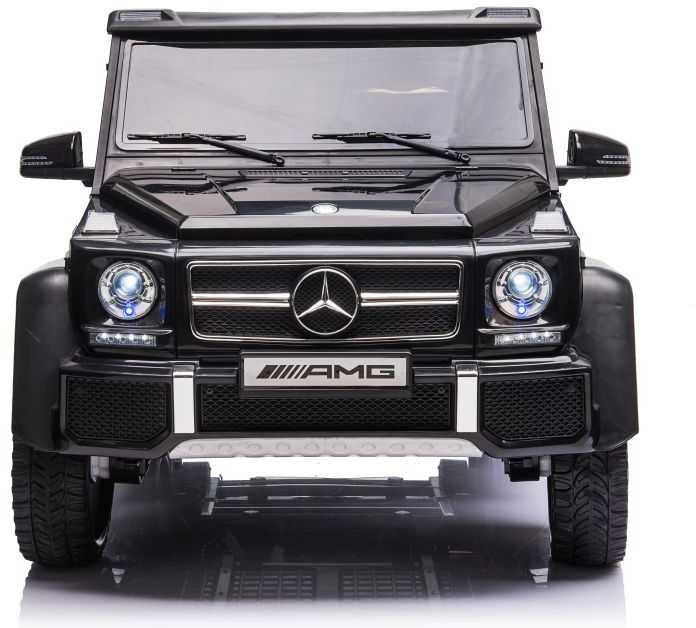 Dvivietis elektrinis džipas vaikams Mercedes 6x6 12V, juodas, žema ...