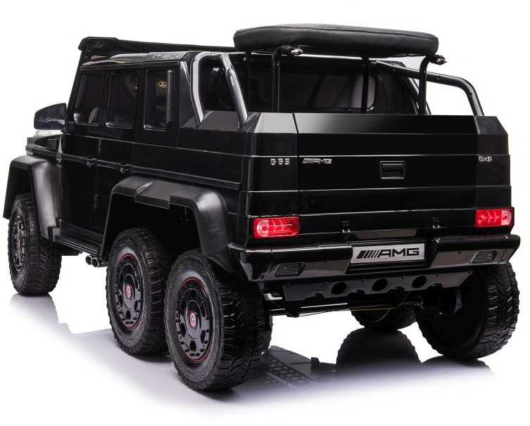 Dvivietis elektrinis džipas vaikams Mercedes 6x6 12V, juodas, žema ...
