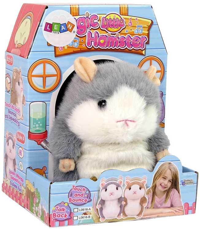 Interaktyvus kalbantis pliušinis žiurkėnas, pilkas / baltas, žema kaina ...