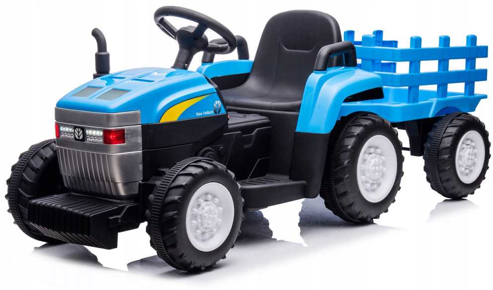 Vienvietis elektrinis traktorius vaikams su priekaba „New Holland ...