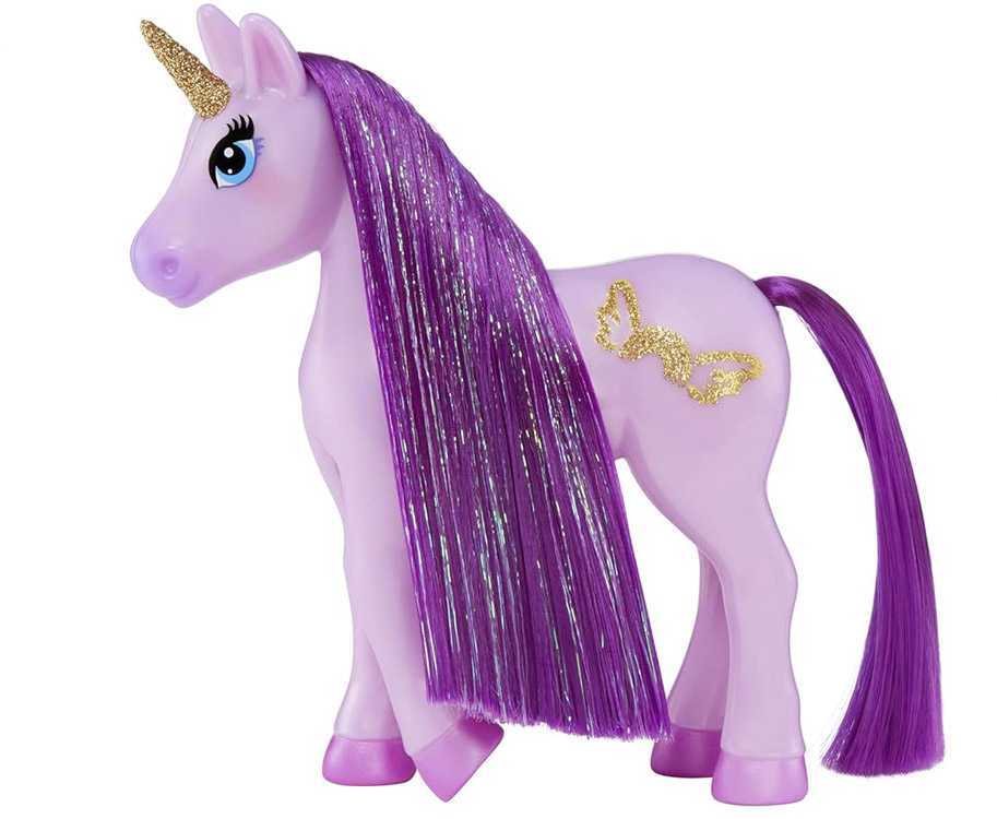 Žaislinio vienaragio ir šukų rinkinys, violetinis, žema kaina | Varle.lt