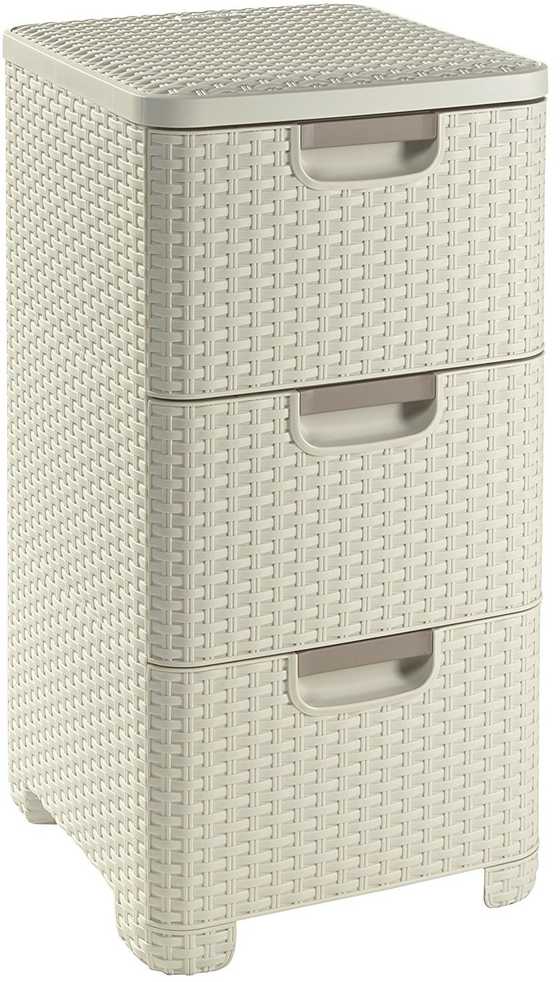 Curver Style 206314 Plastic Storage Unit with 3 Drawers Kreminis Colour ...
