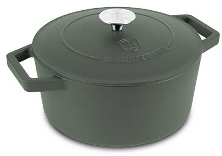 Berlinger Haus Emaliuotas ketaus puodas su dangčiu, 4.35 L, 24x11 cm | Matte Žalias Collection ...