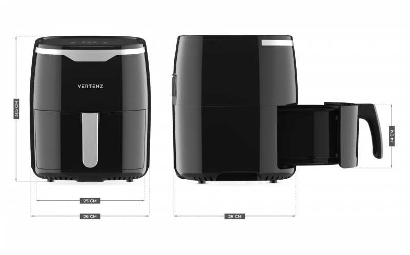 Karšto oro gruzdintuvė „VERTENZ Taste 50“, modelis - V-TASTE 50-new ...