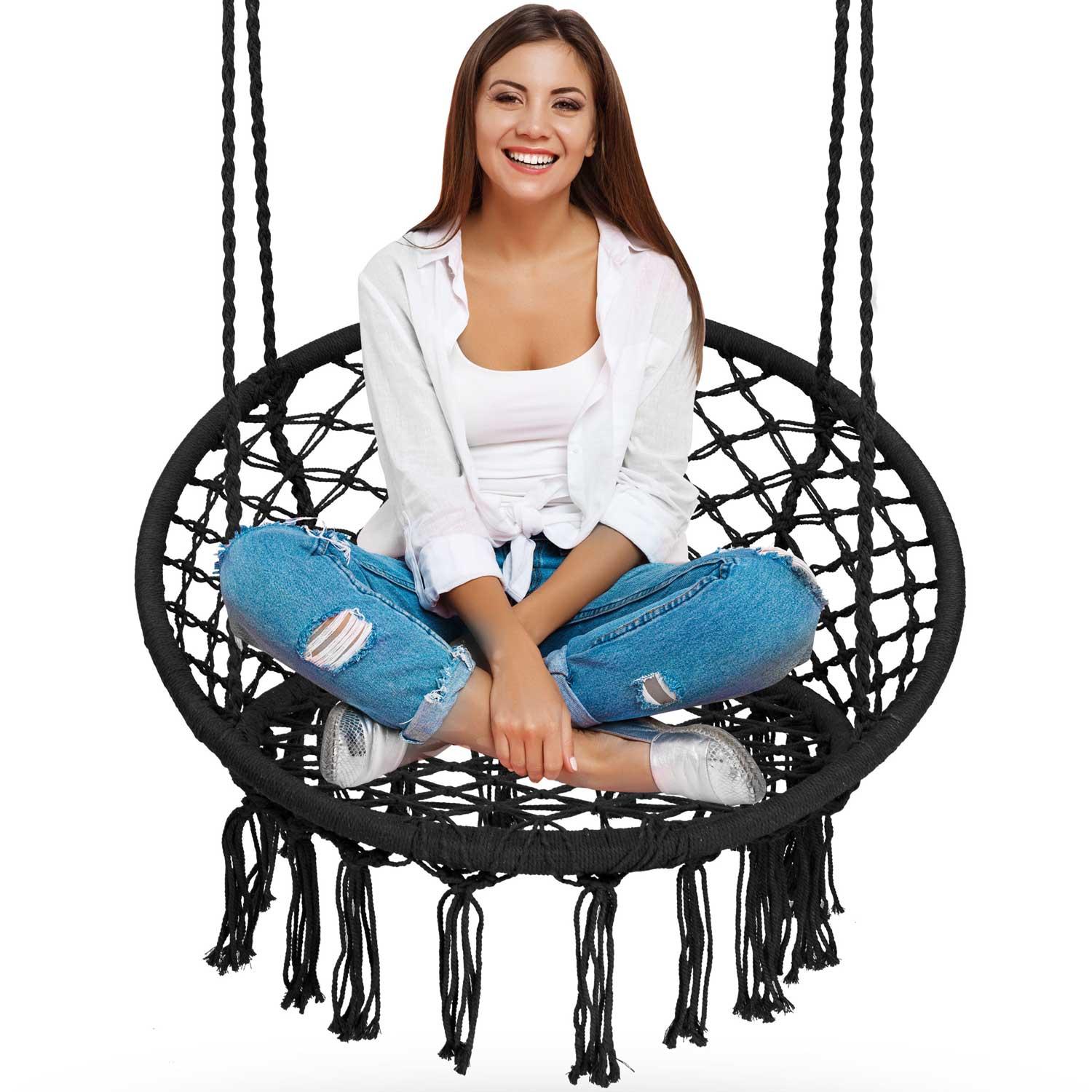 Boho pakabinamas krėslas -sūpynės, juodas, modelis - 290000, žema kaina ...