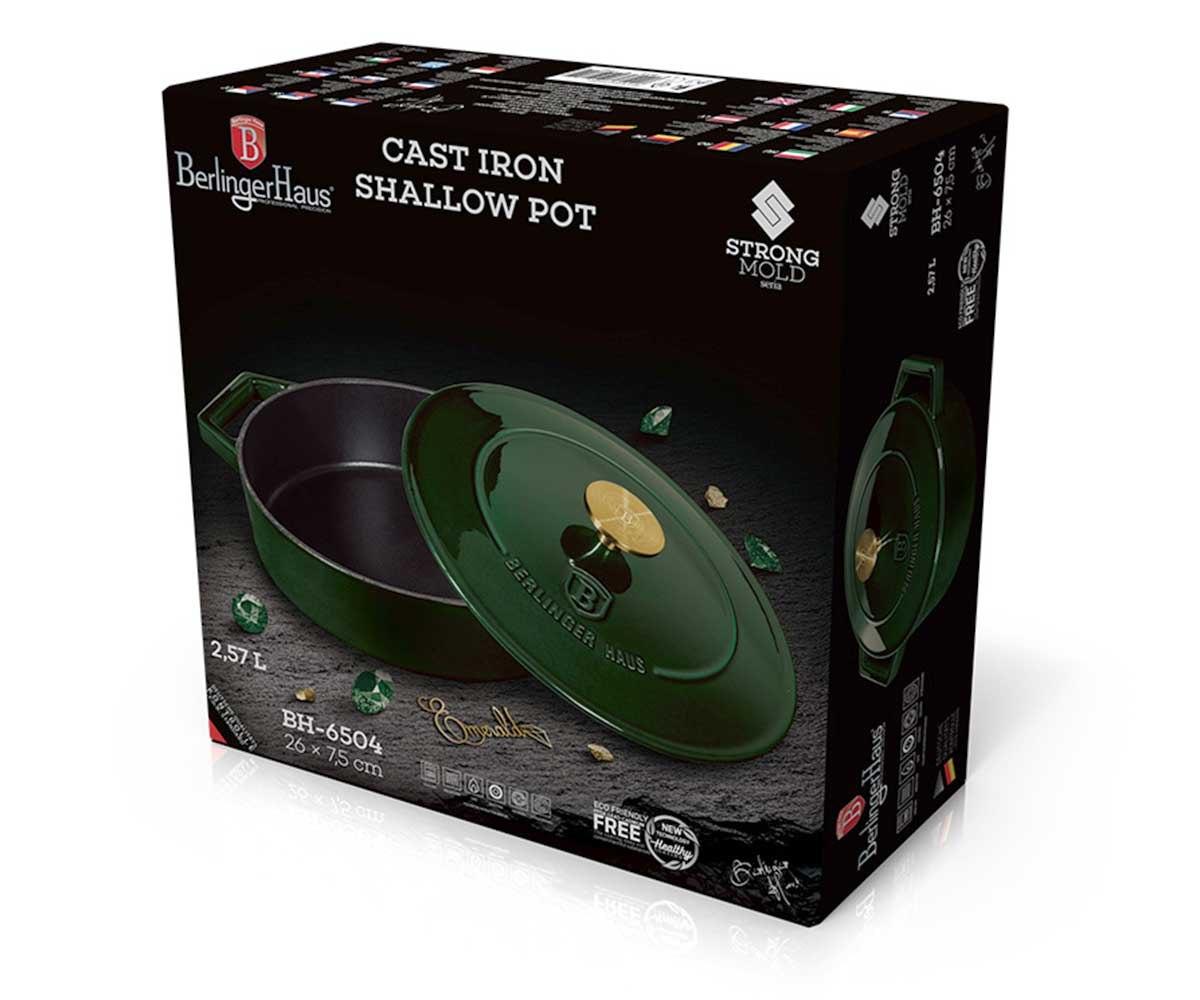 Berlinger Haus Emaliuotas ketaus puodas, 26x7,5cm, 2,57L | Emerald Collection BH / 6504, modelis ...