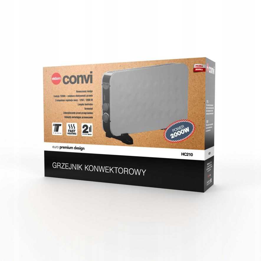 Konvektorinis šildytuvas Eldom HC210. 2000 W. pilkas, modelis - HC210 ...