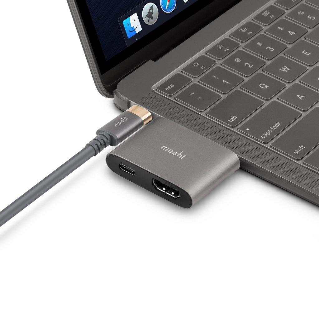 Moshi USB-C į HDMI adapteris su įkrovimu, modelis - 99MO084272, žema ...