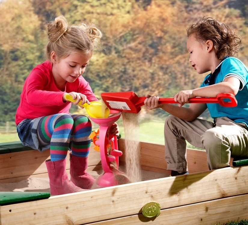 AXI medinė smėlio dėžė + priedų laikymo dėžutė + brezentas, žema kaina ...