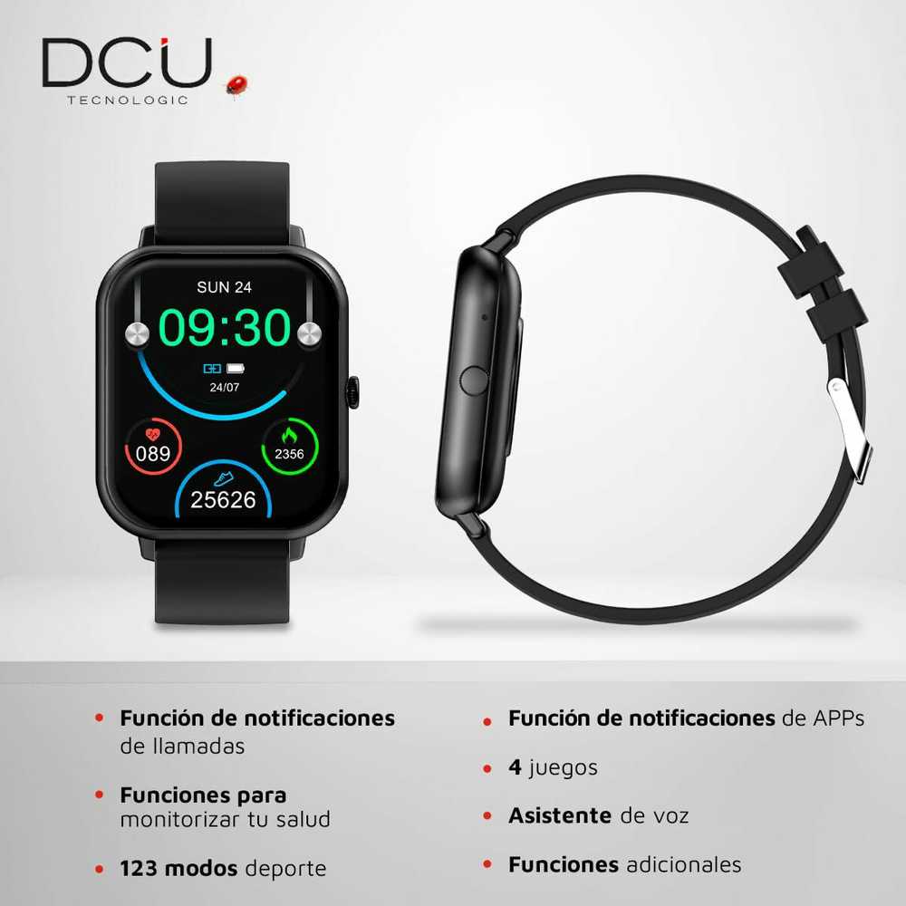 Išmanusis laikrodis Dcu Tecnologic Išmanusis laikrodis DCU CURVED GLASS PRO 1,83 Juoda, žema ...
