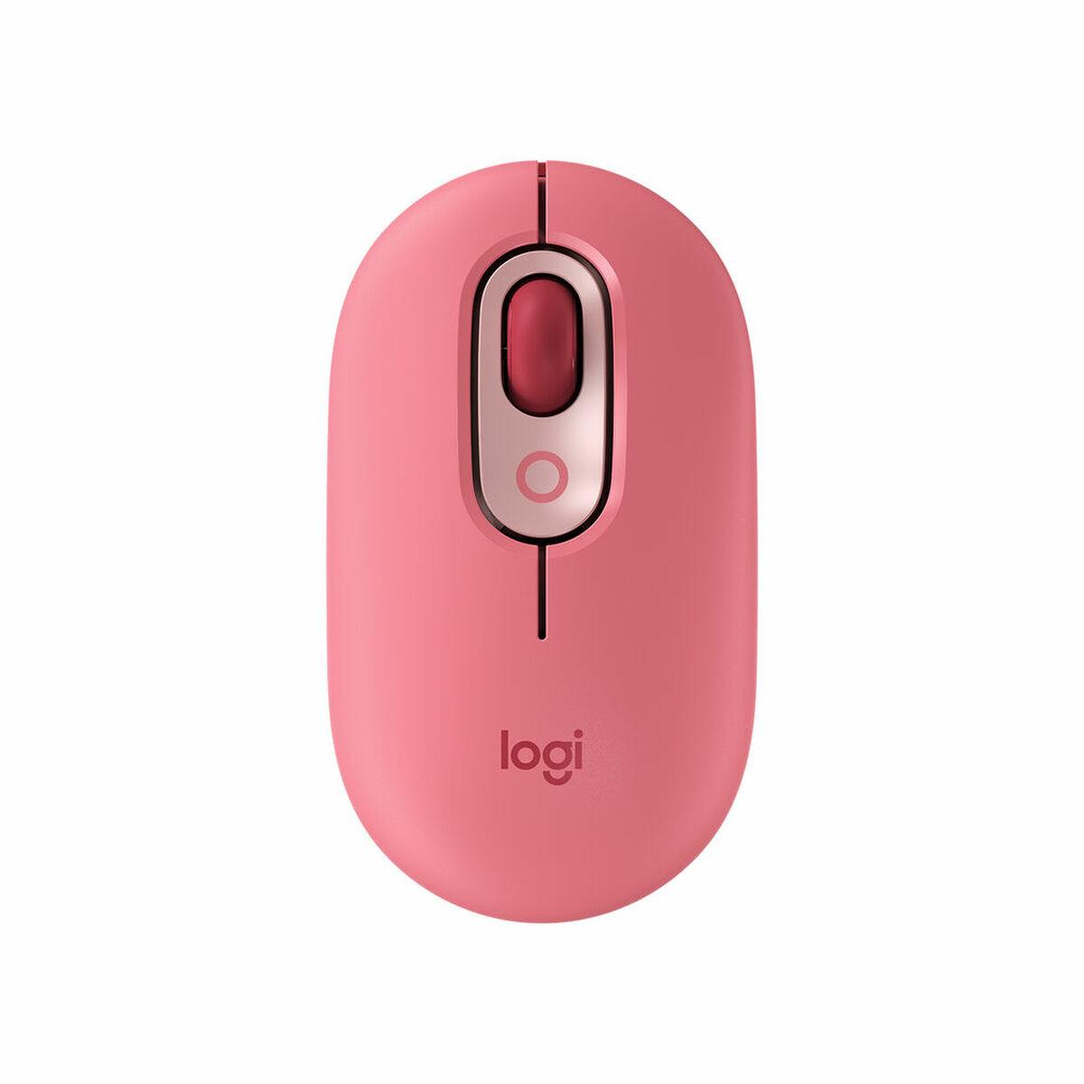 Bevielė pelė Logitech POP Pelė su emoji, Rožinė, modelis - 910-006548 ...