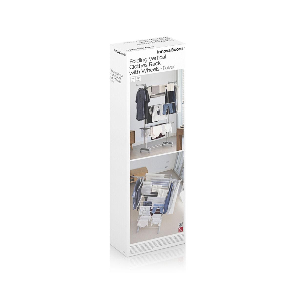 Sulankstoma vertikali drabužių džiovyklė su ratukais Folver InnovaGoods ...