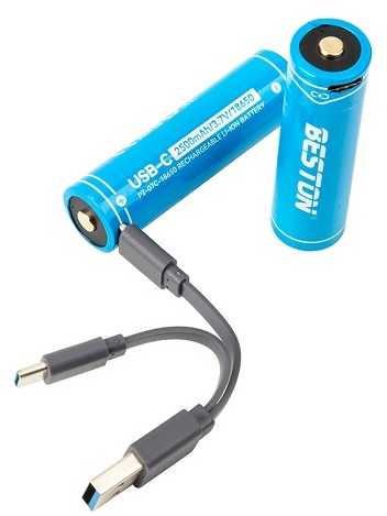 Beston Baterijos 18650 įkraunamos su USB-C lizdu, 3.7V, 2500mAh, Li-Ion ...
