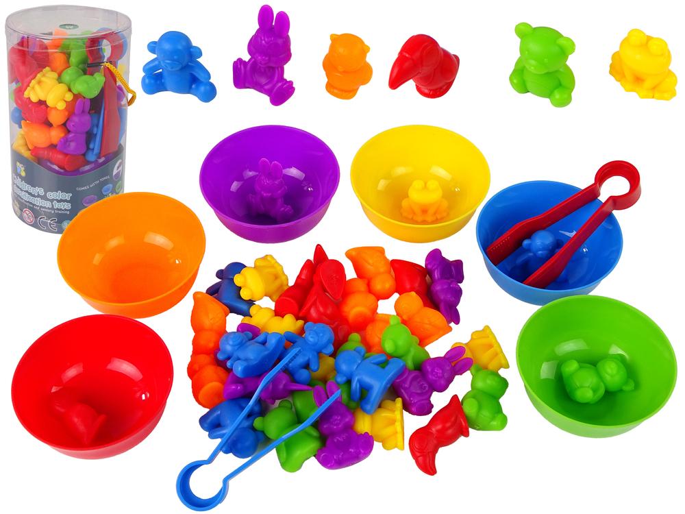 Lean Cars Colour Sorting Toy Animals Teddy Bear Frog 36 Pieces, žema ...