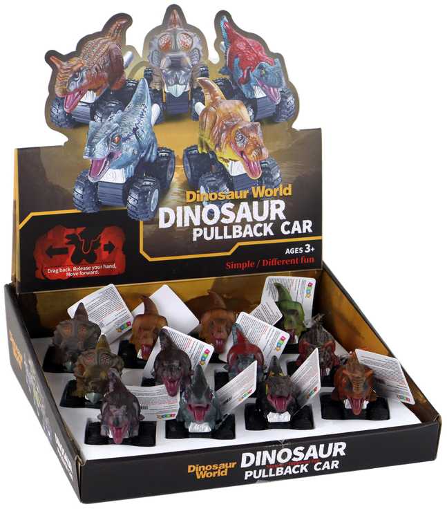 Lean Cars Dinosaur car with friction drive. Various species and colors ...