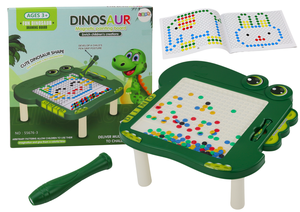 Lean Dinosaur Educational Magnetic Board Table Pad Puzzle Green, žema ...