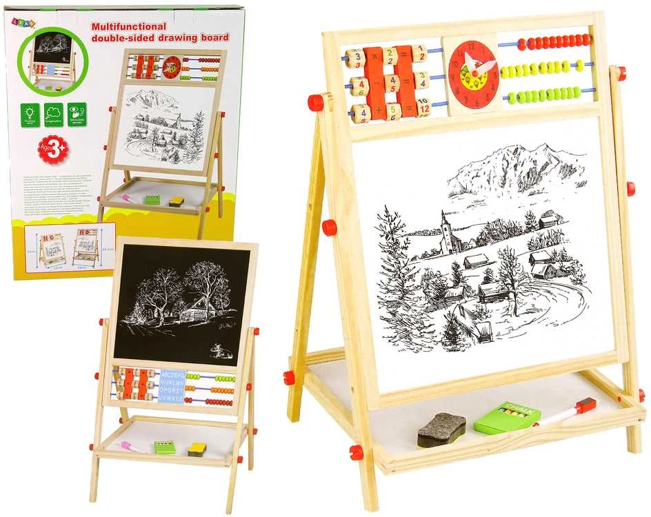 Lean Double-Sided Educational 2in1 Wooden Drawing Board, žema kaina ...