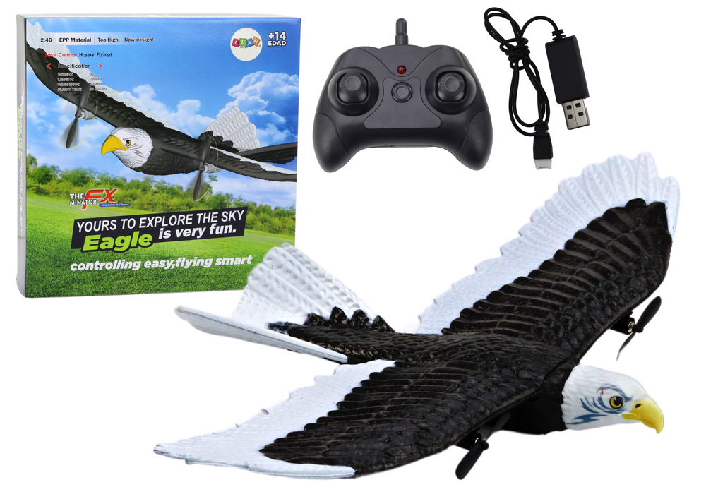 Lean Toys Eagle Bird Remote Controlled RC Plane 2.4G 41cm x 28cm x 5cm ...