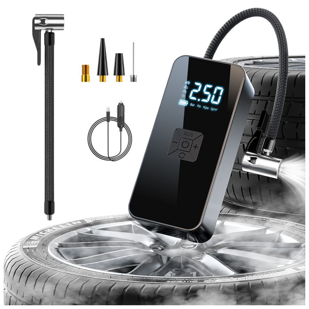 Lean Kompaktiškas elektrinis oro kompresorius su LED apšvietimu ...