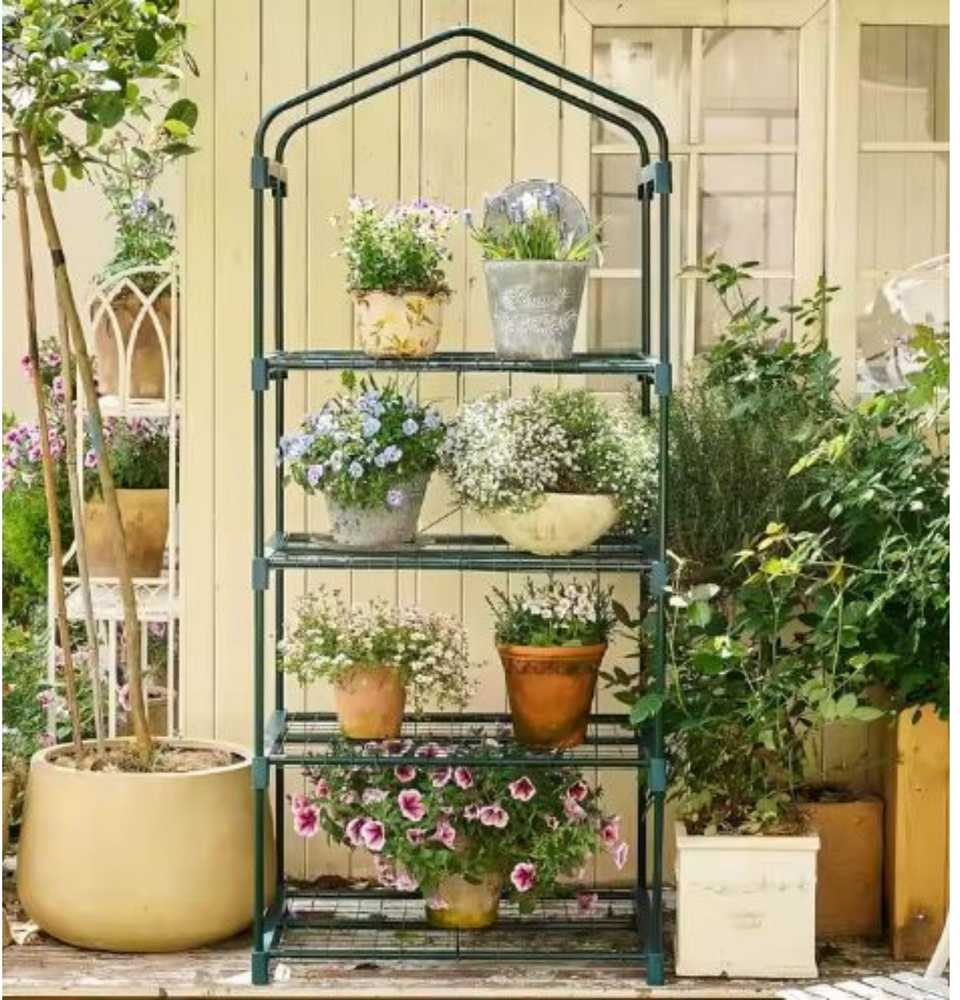 Lean Mini Šiltnamis Balkonui ir Sodui su Metalinėmis Lentynomis 69x49x157 cm, modelis - 26615 ...