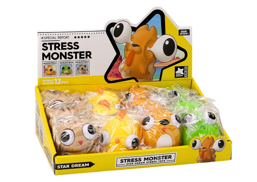 Lean Toys Anti-stress Toy Happy Monster Gniotek Sensory MIX, žema kaina ...